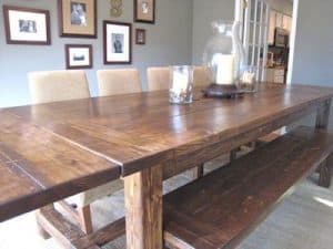25 DIY Farmhouse Table Ideas (With Free Plans) - Industry DIY