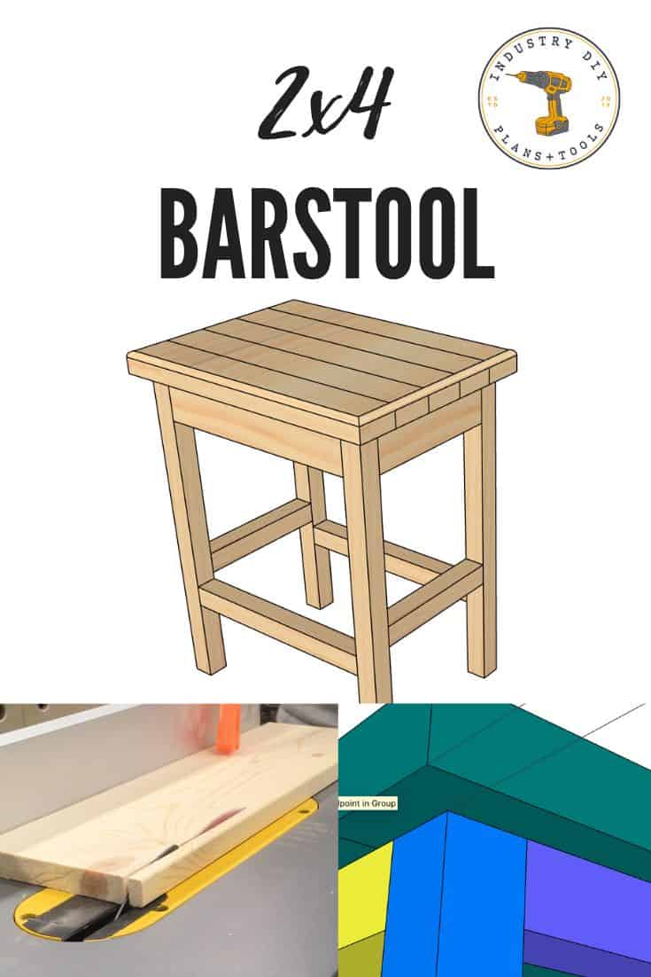Easy 2x4 Wood DIY Barstool - Industry DIY